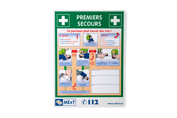 Panneau premiers secours | MExT Cardio